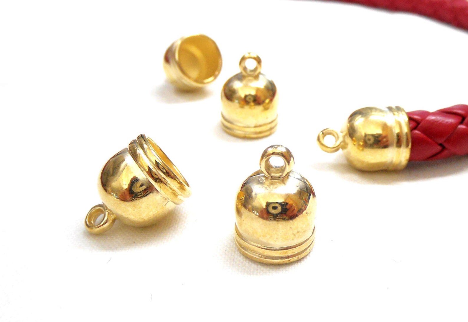 CCB End Caps for 7mm Round Cord Gold Tone Ends UV Plated | Etsy