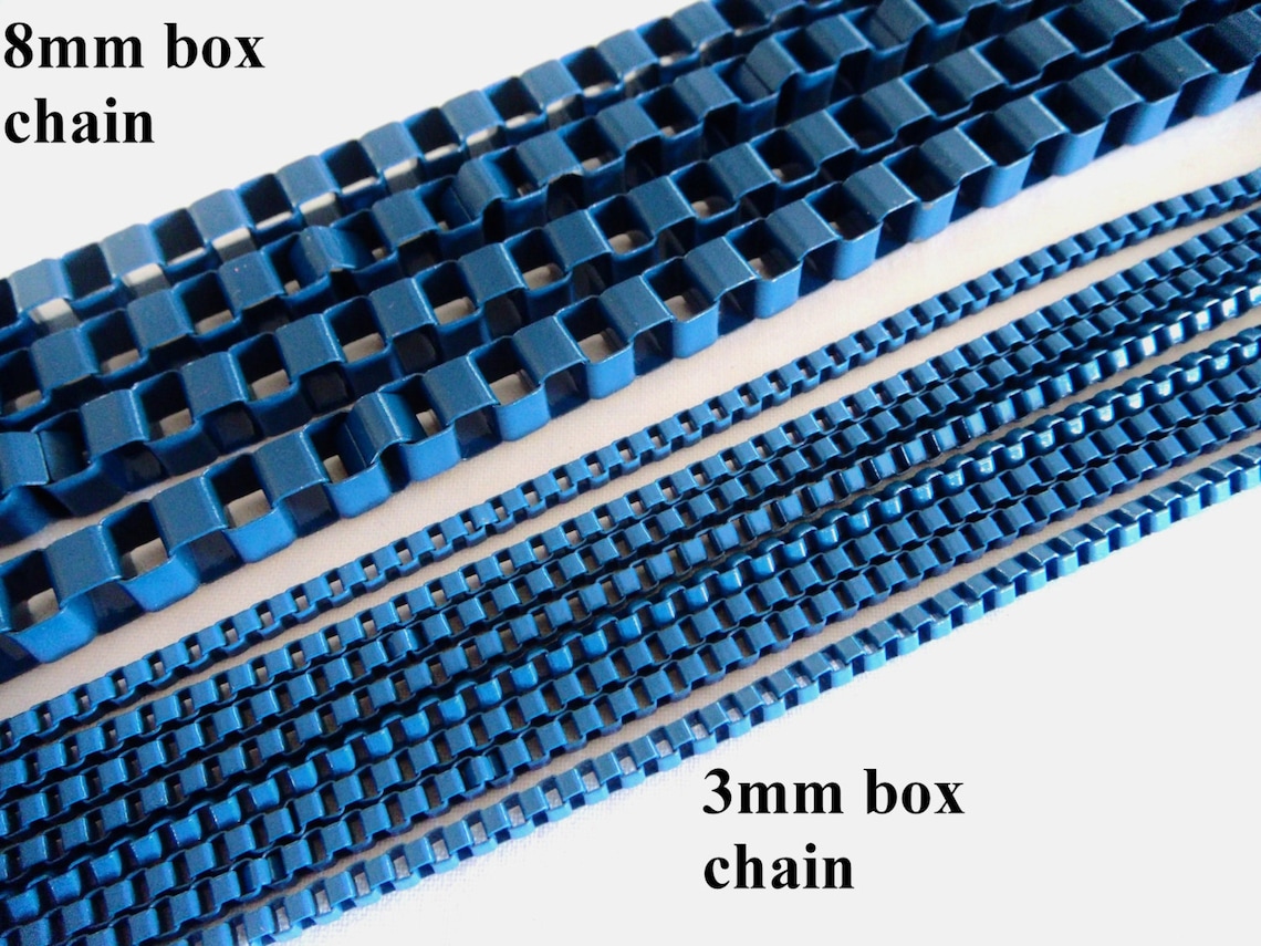 Blue Venetian Box Chain Stainless Steel Chain Colored Chain | Etsy
