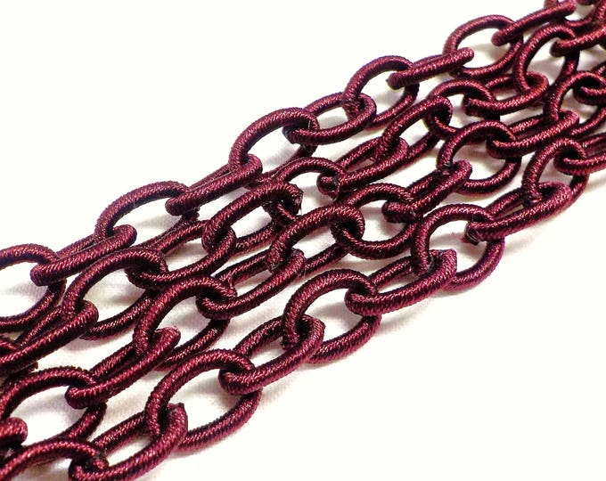 Bordeaux Thread Cable Chain, Lightweight Silk Covered Chain, Fibre ...