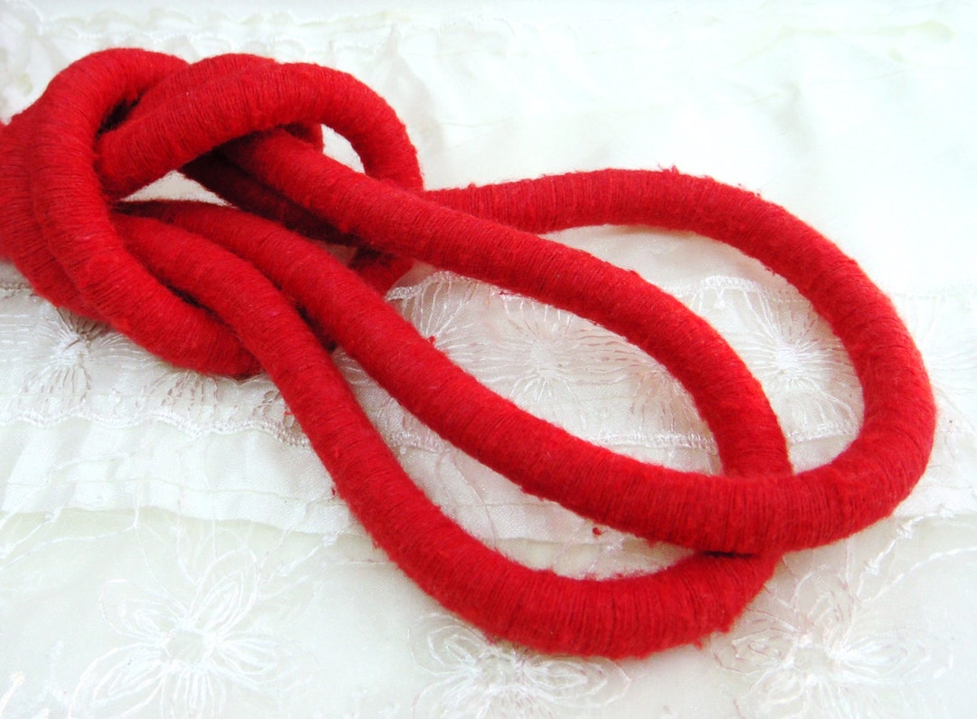 Red Wrapped Thread Cotton Cord, Covered Cording Fibre Wrap Cord, Fiber ...