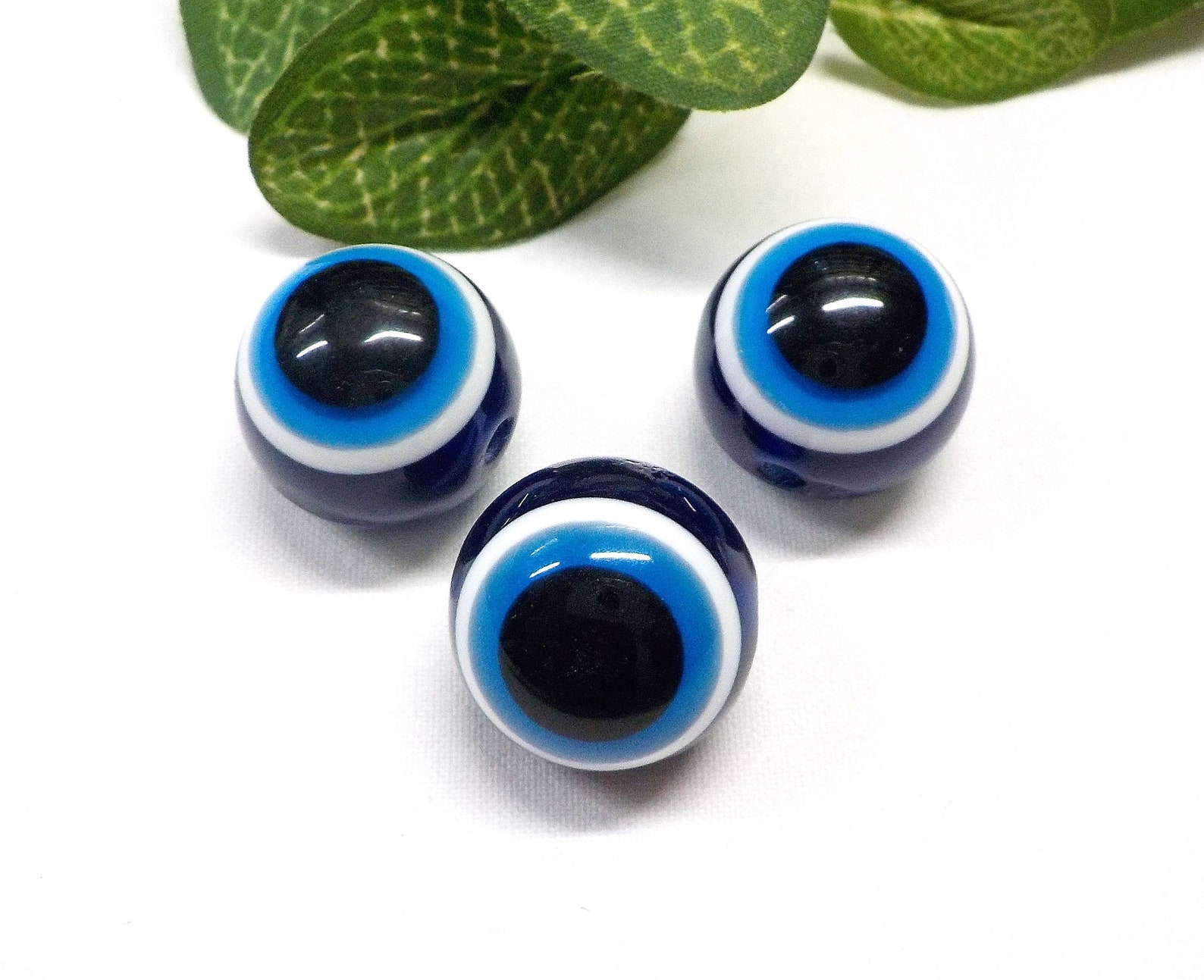 Extra Large Evil Eye Beads Good Luck Protection Beads Dark - Etsy