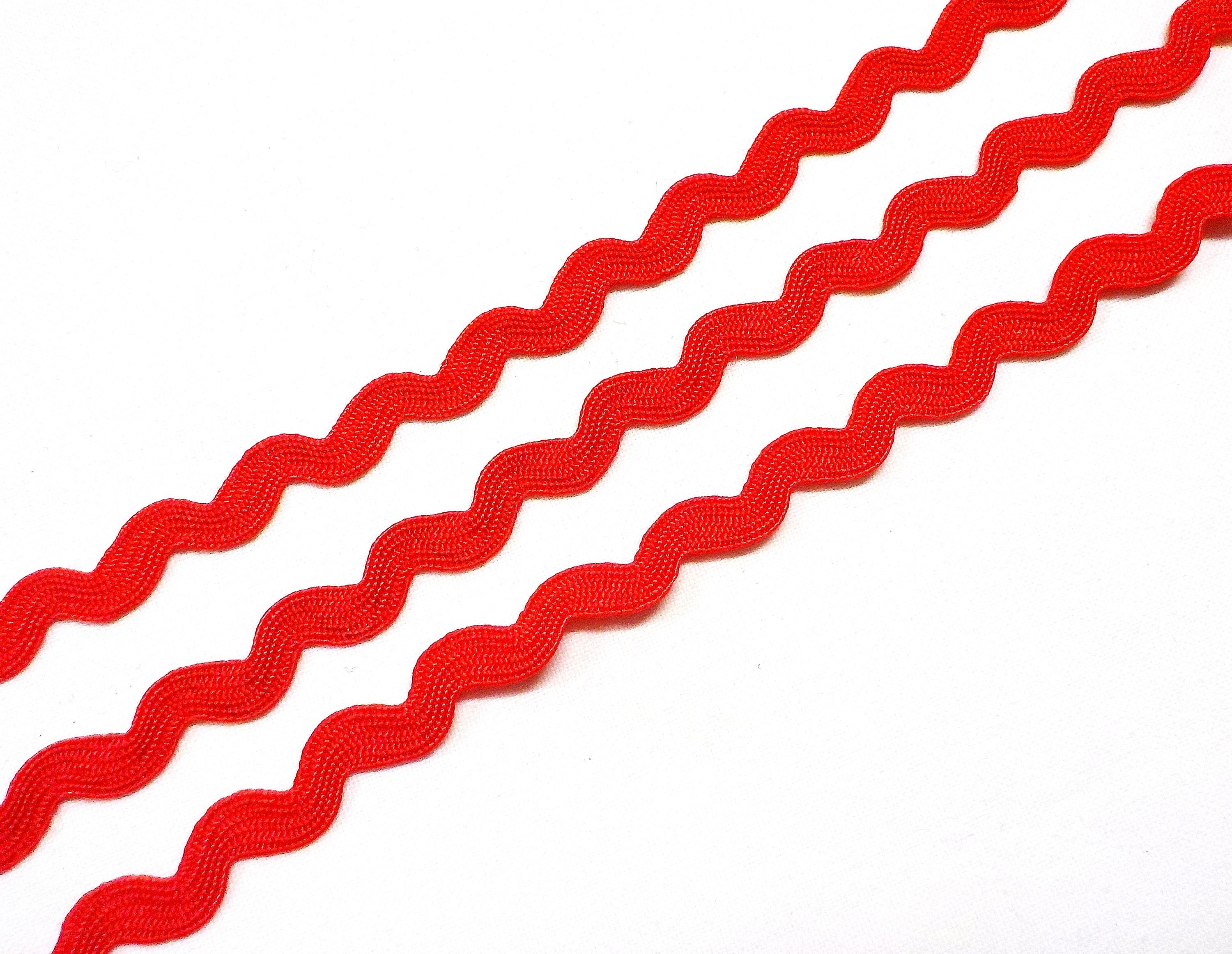 Red Ric Rac Ribbon, Ric Rac Sewing Trim, Zig Zag Braid Trim, Sewing ...