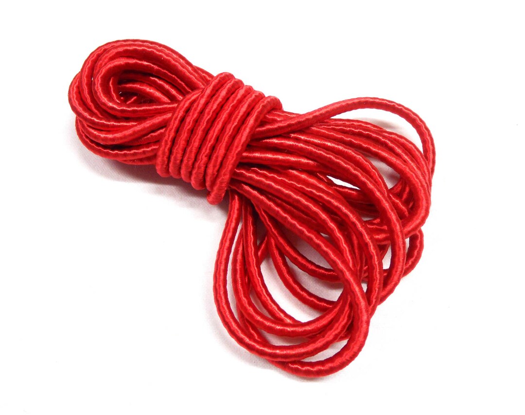 3.2mm Red Wrapped Silk Satin Cord, Soutache Wrapped Thread Cord ...