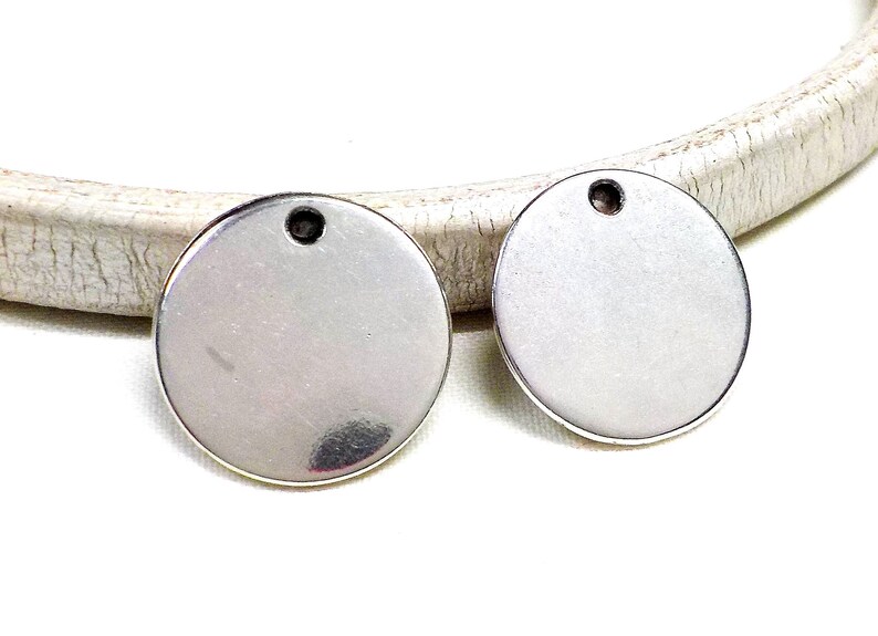 Silver Plated Plain Round Disc, Coin Disc Charm Pendant, Thick Spacer ...