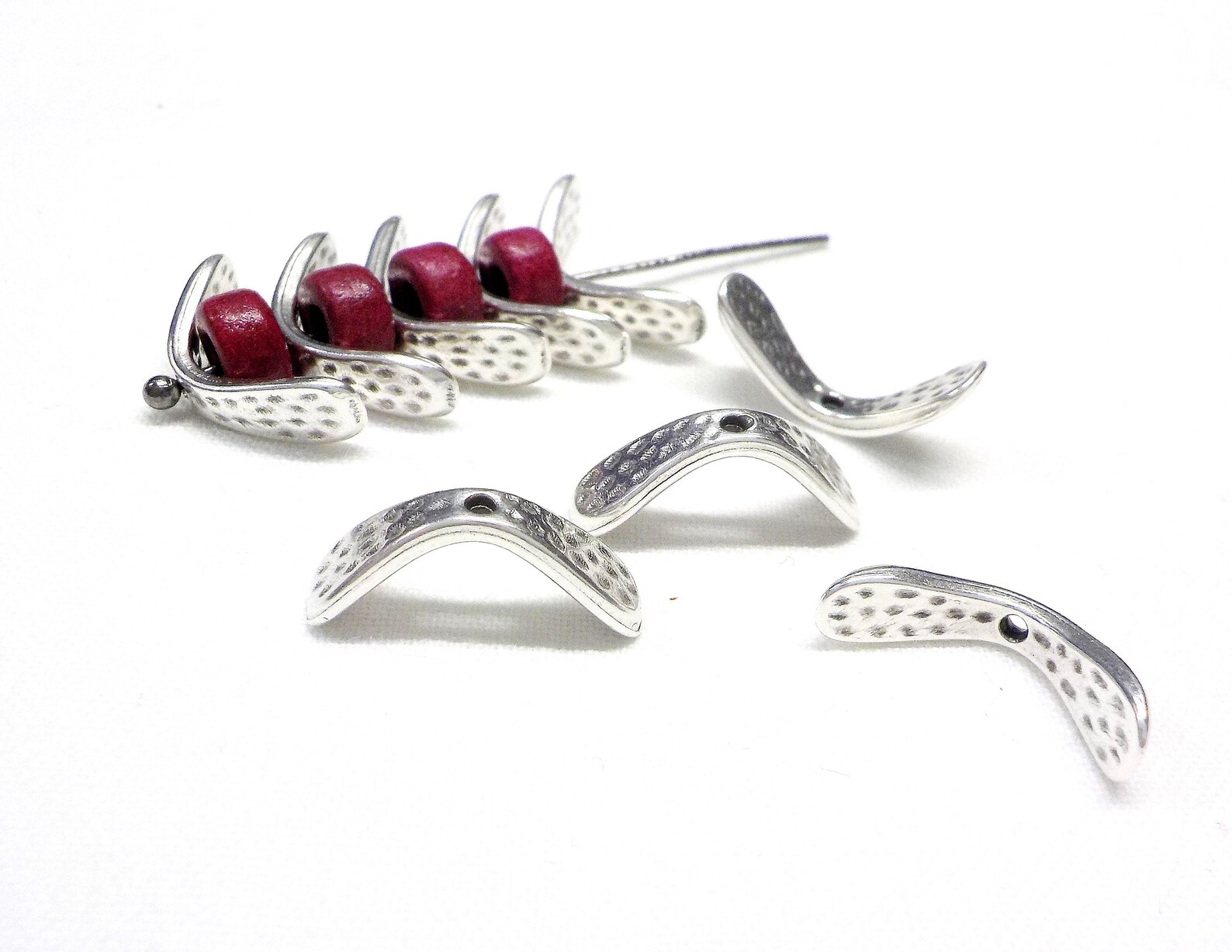 999 Silver Plated Arched Bar Curved Bar Bead Silver Spacer - Etsy