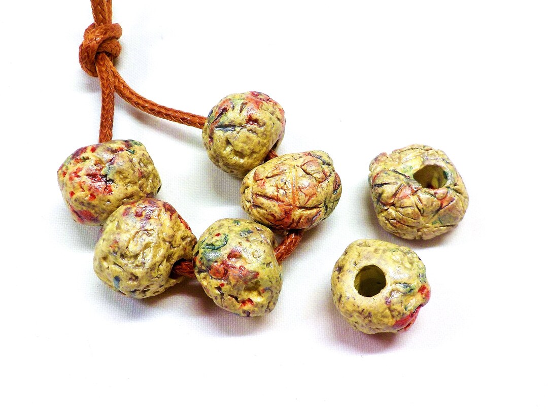 Irregular Round Ceramic Beads, Matte Ceramic Slider, Handmade Greek ...