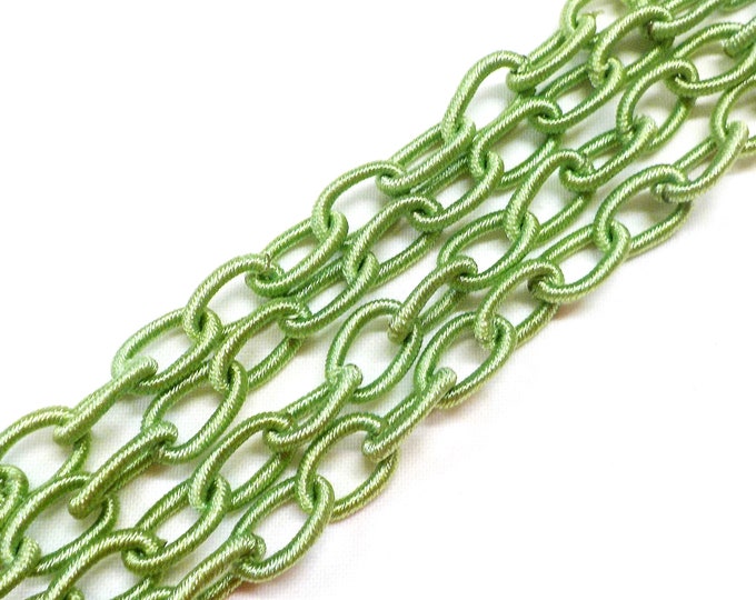Light Green Thread Cable Chain, Lightweight Silk Covered Chain, Fibre ...