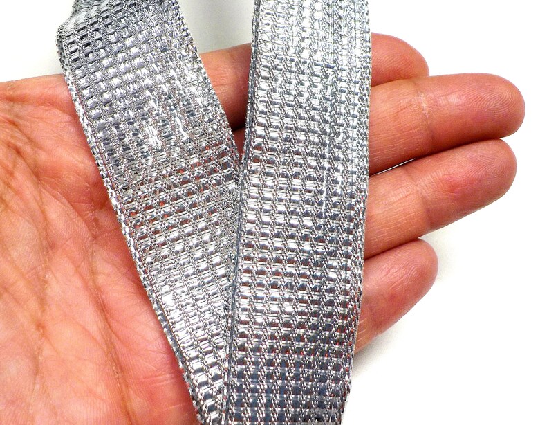 Silver Metallic Ribbon Sparkle Double Sided Wired Ribbon - Etsy