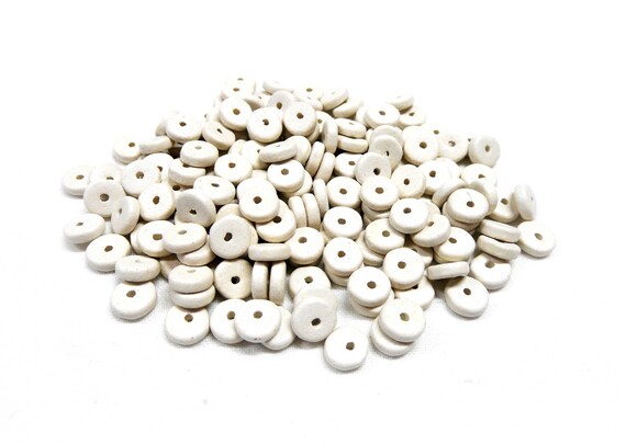 White Ceramic Washers Ceramic Rondelles Small Ceramic Discs | Etsy