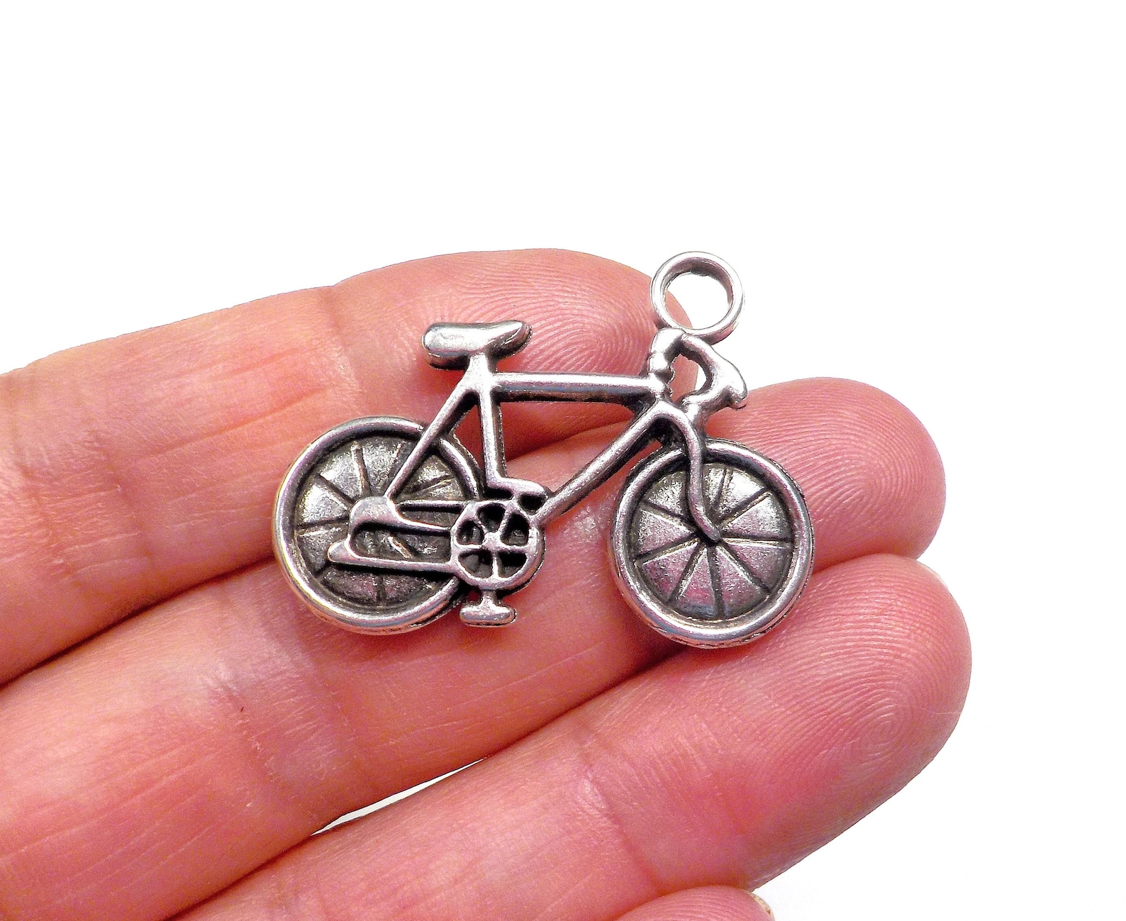 Silver Plated Bike Pendant, Bicycle Charm, Bicycle Pendant, Bike ...