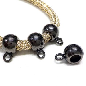Gun Metal Bail Beads, Black Bail Charm Holder Spacer With Loop, Tube ...