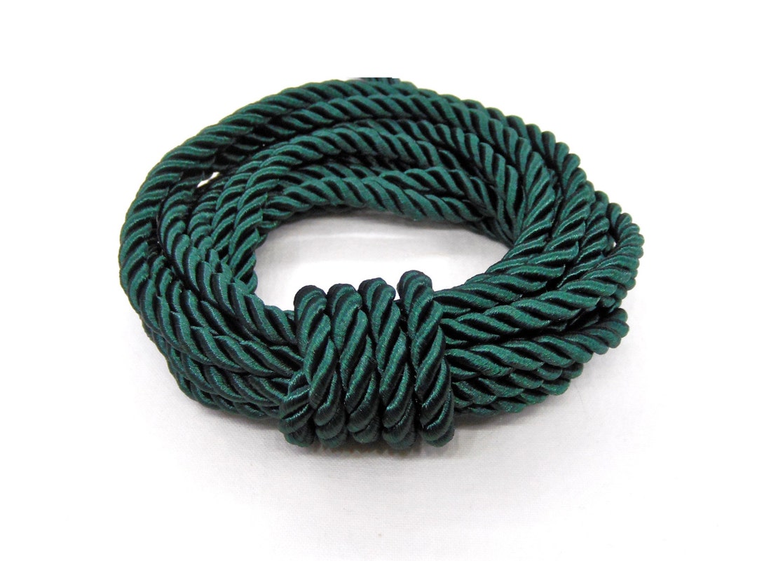 5mm Dark Green Satin Twisted Cord, Wrapped Thread Cord, Polyester ...