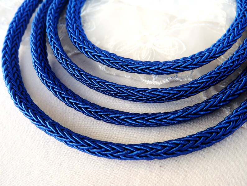 Oval Braided Trim Cord, Semisoft Cord, Blue Licorice Style Rope ...
