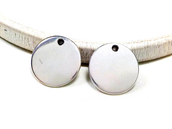 Silver Plated Plain Round Disc Coin Disc Charm Pendant Thick | Etsy