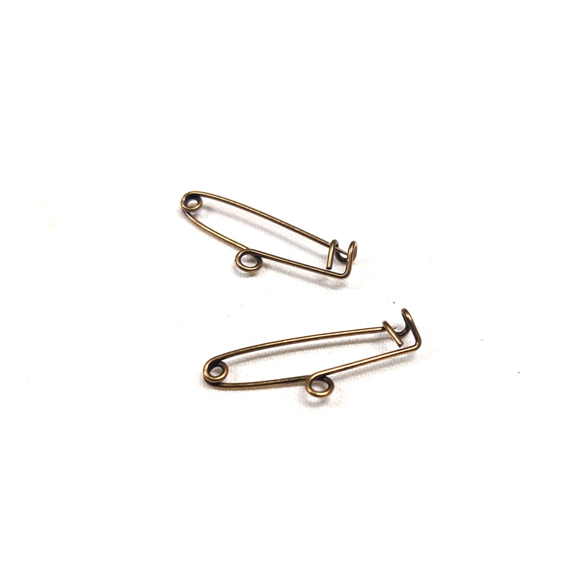 Brass One Loop Safety Pin Brooch, 1 Hook Safety Pin Brooch, Single Loop ...