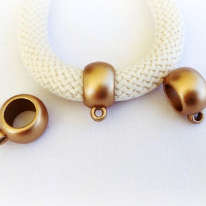 CCB Gold Matte Bail Beads, Bail Charm Holder Spacer With Loop, Tube ...