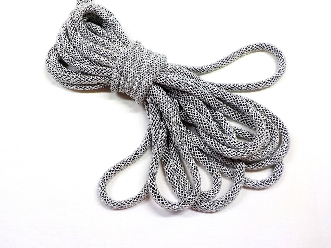 Light Grey Braided Oval Rope Cord Gray Semisoft Trim Cord - Etsy