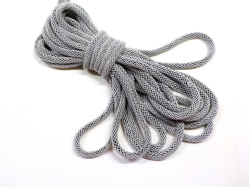 Light Grey Braided Oval Rope Cord Gray Semisoft Trim Cord - Etsy