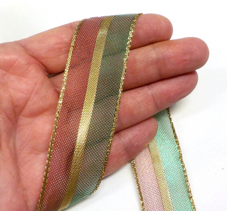 Red Green Gold Metallic Ribbon Sparkle Double Sided Ribbon | Etsy