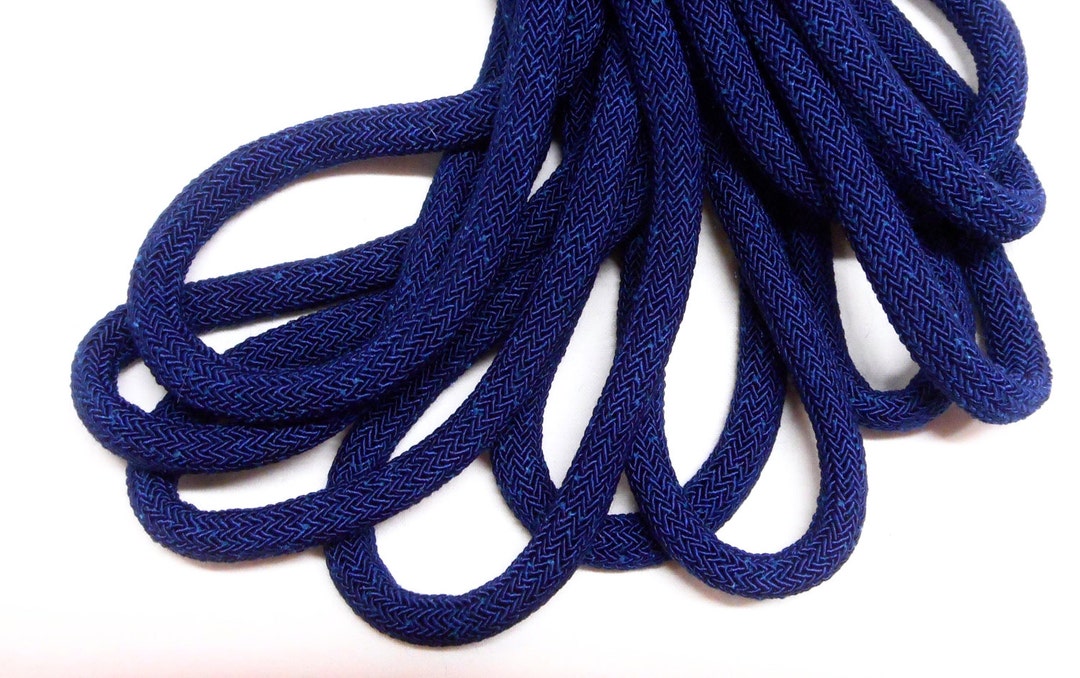 Navy Blue Braided Rope Cord, Semisoft Trim Cord, Artificial Silk Cord ...