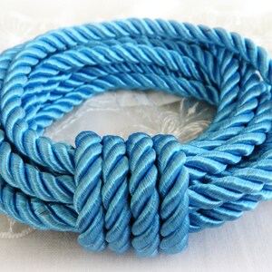 5mm Turquoise Satin Twisted Cord, Wrapped Thread Cord, Rope Cord- 2 ...