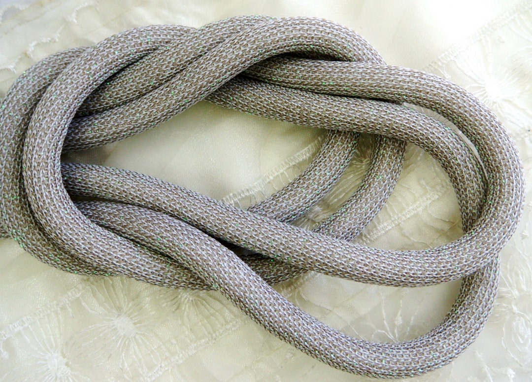 Grey Gray Knitted Trim Rope Cord, Semisoft Climbing Cord, Glitter ...
