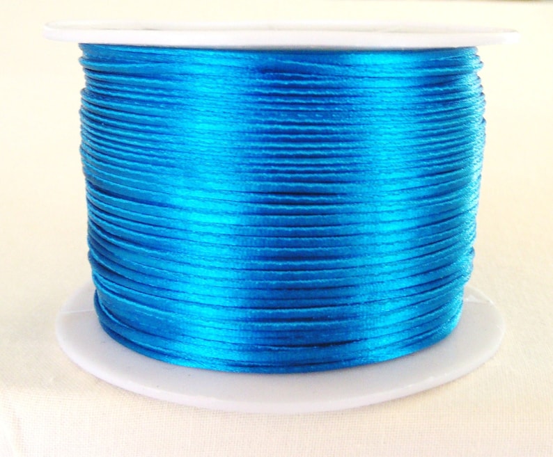 Turquoise Satin Cord 1mm Silk Satin Rattail Cord Shamballa - Etsy