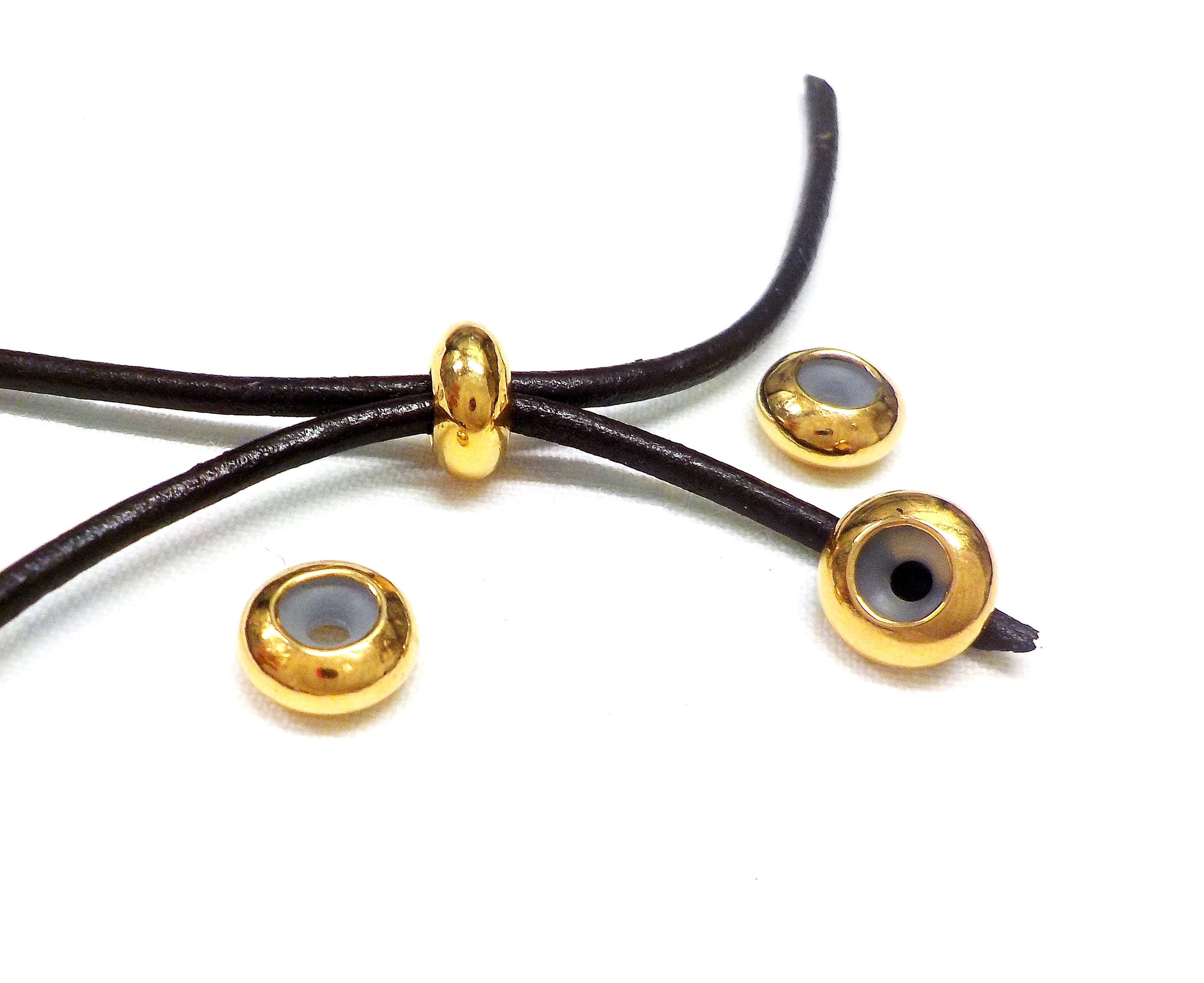 Gold Stopper Beads With Rubber Tube, Slider Stopper Beads, Smart ...