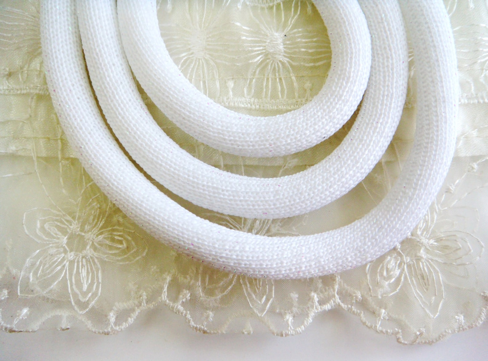 White Knitted Trim Rope Cord Semisoft Climbing Cord Glitter - Etsy