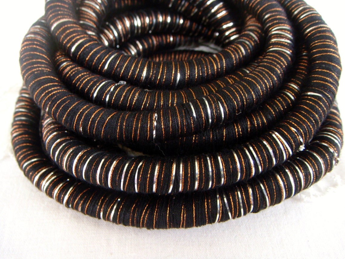 Black Copper Wrapped Thread Rope Cord Covered Cording Fibre - Etsy