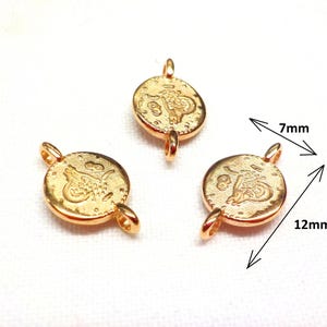 Silver Coin Charm Connector, Mini Ethnic Round Charm, Necklace Bracelet ...