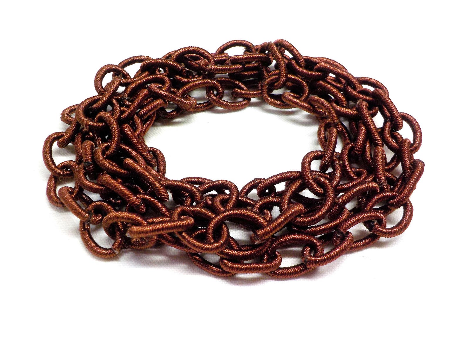 Brown Thread Cable Chain Lightweight Silk Covered Chain | Etsy