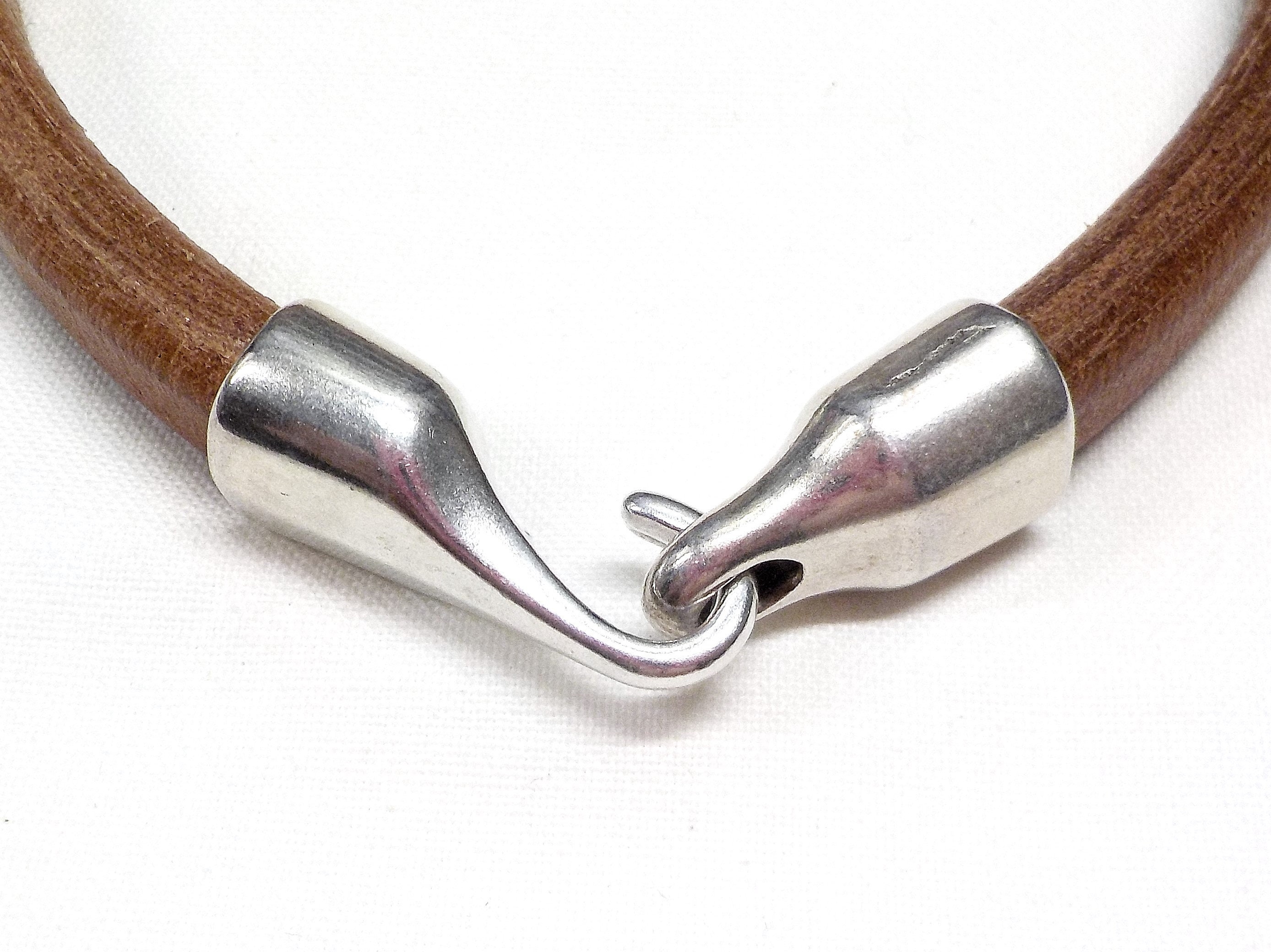 Silver Hook Clasp One Hook and Eye Clasp Licorice Oval | Etsy