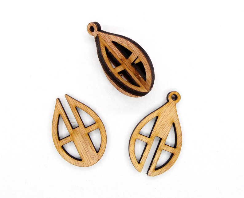 3D Drop Wooden Pendant 3D Tear Wood Pendant Laser Cut Drop - Etsy