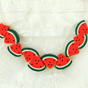 Fimo Polymer Clay Watermelon Fruit Beads, Flat Beads, Fruit Jewelry ...