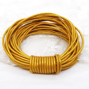 Gold Genuine Round Leather Cord 2mm, Greek High Quality Leather Cord ...
