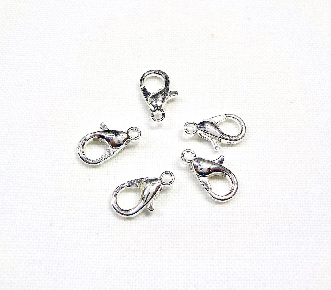 999 Silver Plated Small Lobster Clasps, Silver Plated Parrot Clasp ...