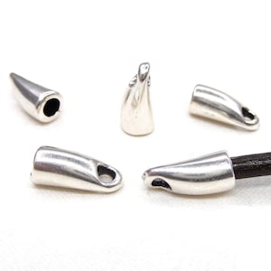Silver Plated Curved End Cap for 3mm Round Cord, Edge Terminal, Cord ...