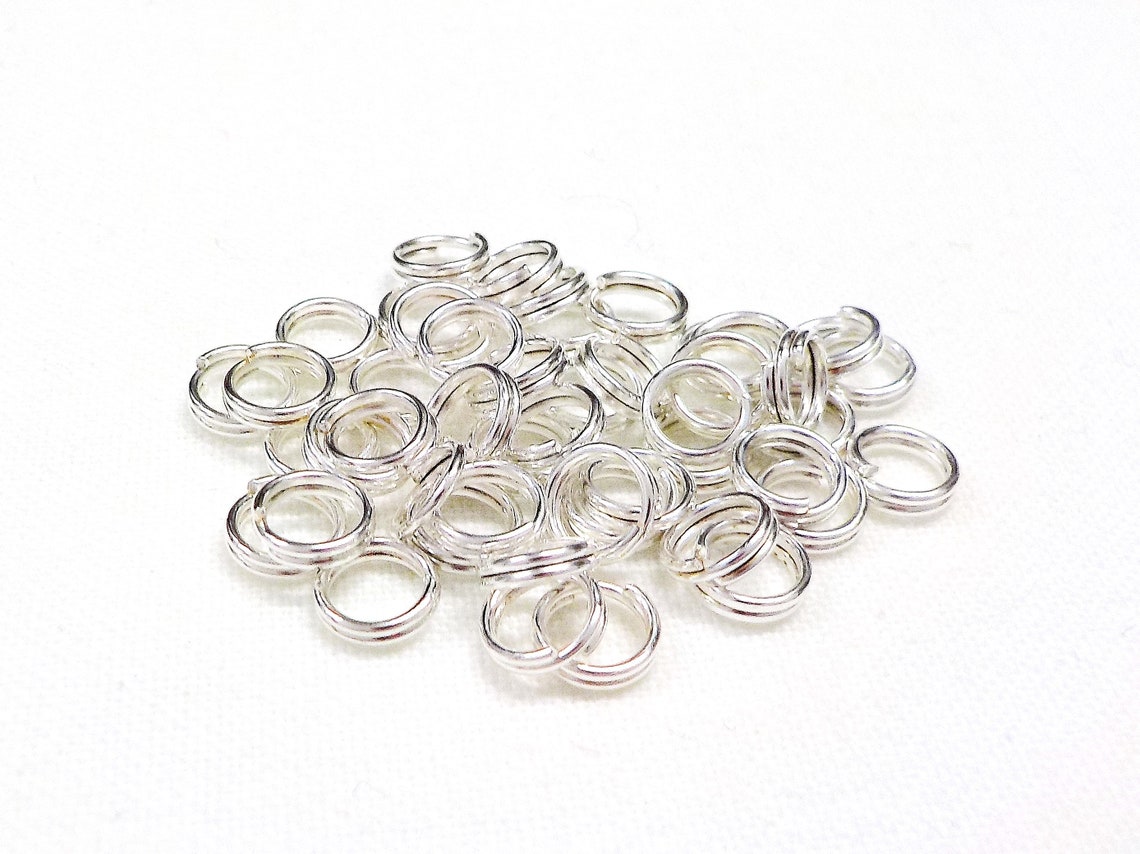Split Rings, Silver Plated Over Iron, Double Loop Jump Rings, Small ...