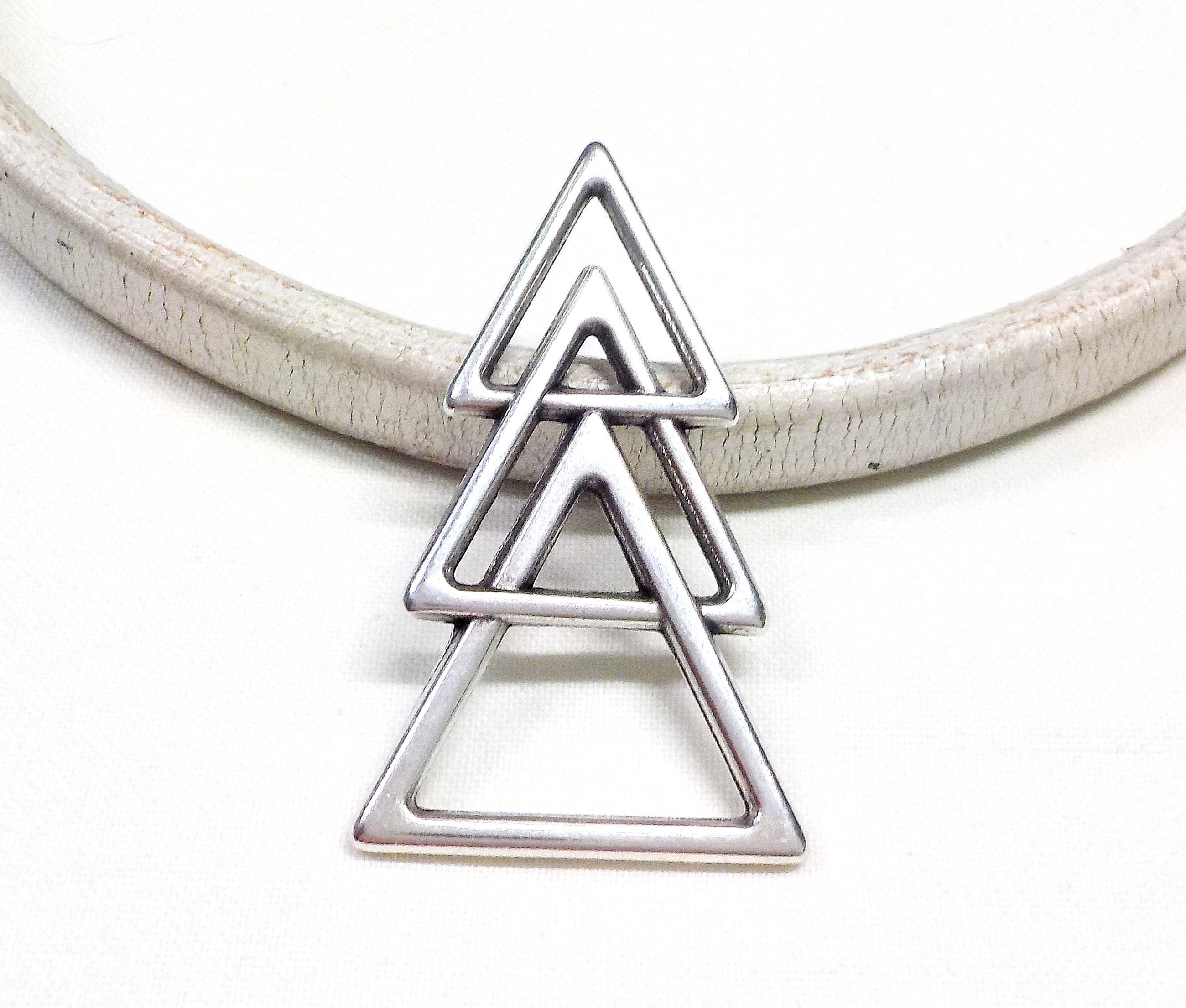 Silver Plated Triangle Pendant Geometric Pendant Earring - Etsy