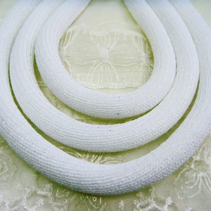 White Knitted Trim Rope Cord, Semisoft Climbing Cord, Glitter Effect ...
