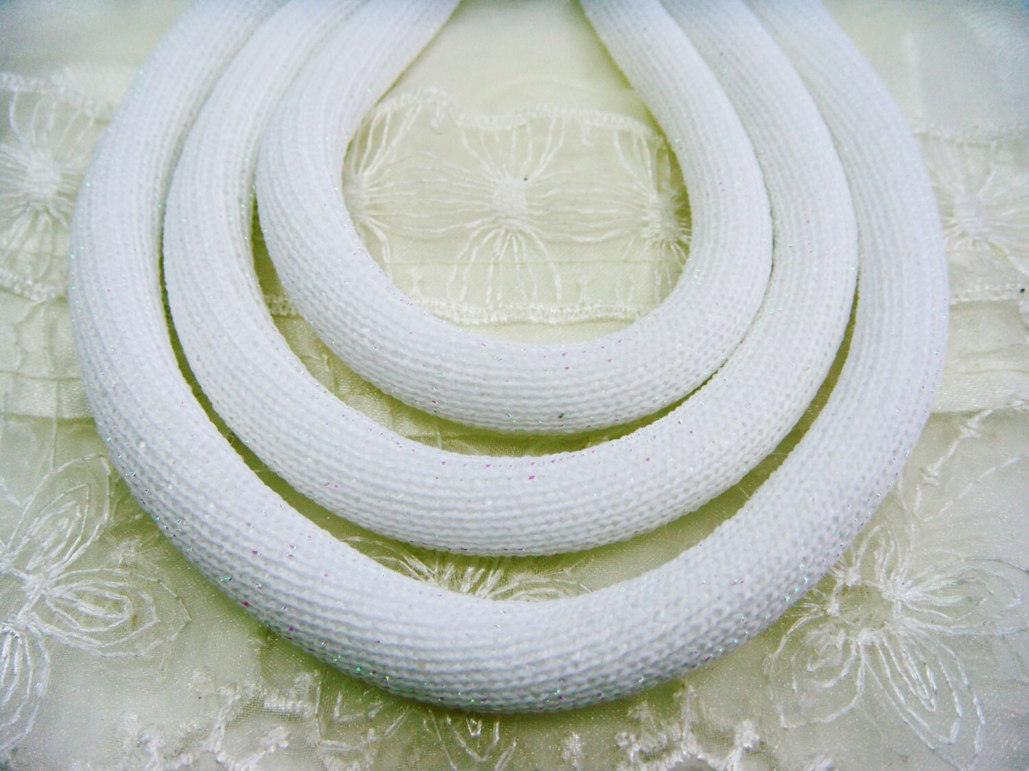 White Knitted Trim Rope Cord Semisoft Climbing Cord Glitter | Etsy