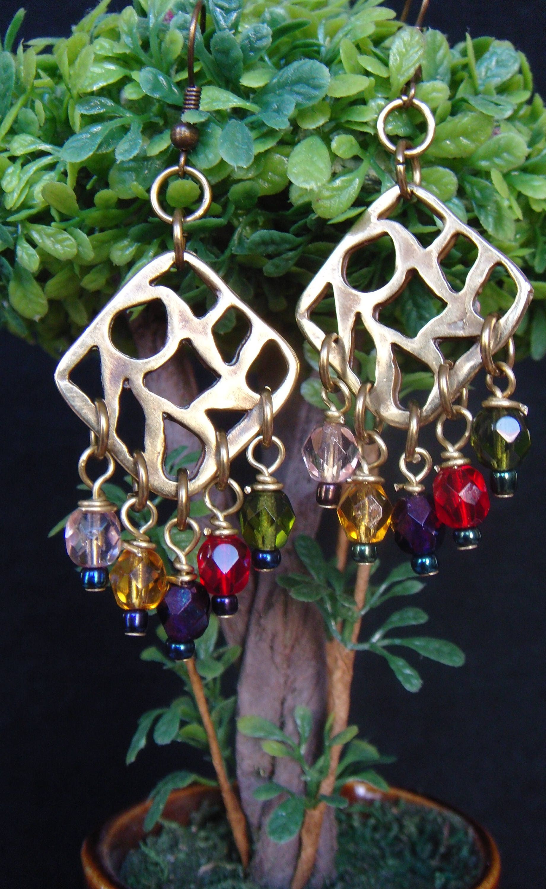 Silver Plated Square Charm Pendant Connector Link Necklace | Etsy