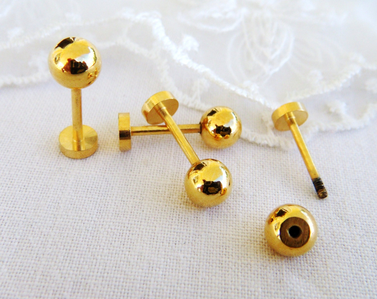 Brass Pin With Screw Ball End Bar 17x5mm balls 6mm Gold 2 | Etsy