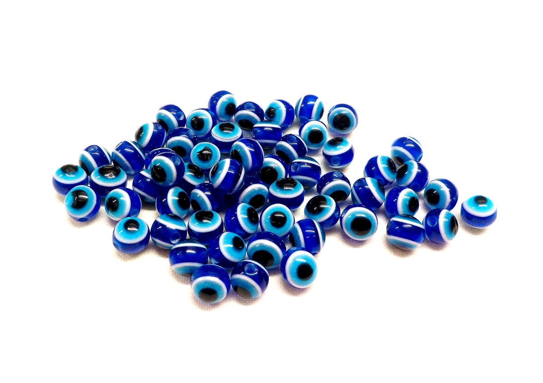 Evil Eye Beads, Good Luck Beads, Protection Beads, Dark Blue High ...