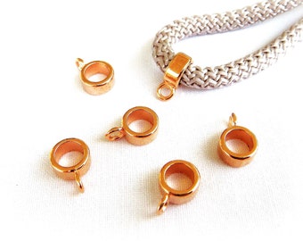 CCB Gold Matte Bail Beads, Bail Charm Holder Spacer With Loop, Tube ...