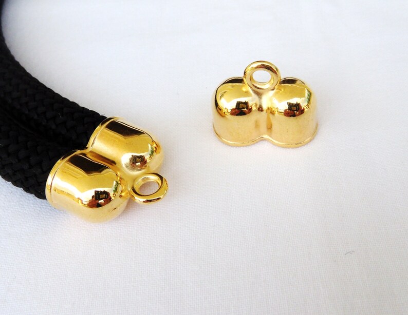 Gold Double End Caps 25x20x13mm Ø 10.2mm each hole Cords | Etsy