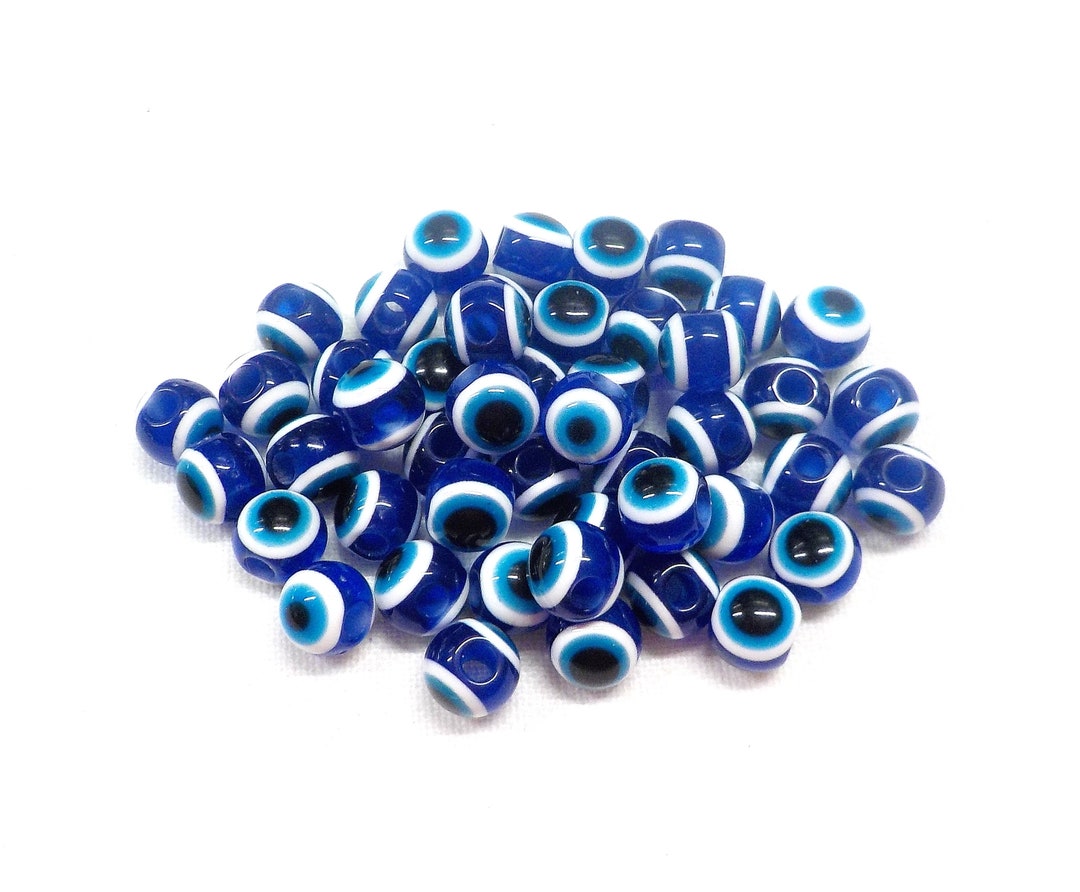 Evil Eye Beads, Good Luck Beads, Protection Beads, Dark Blue High ...