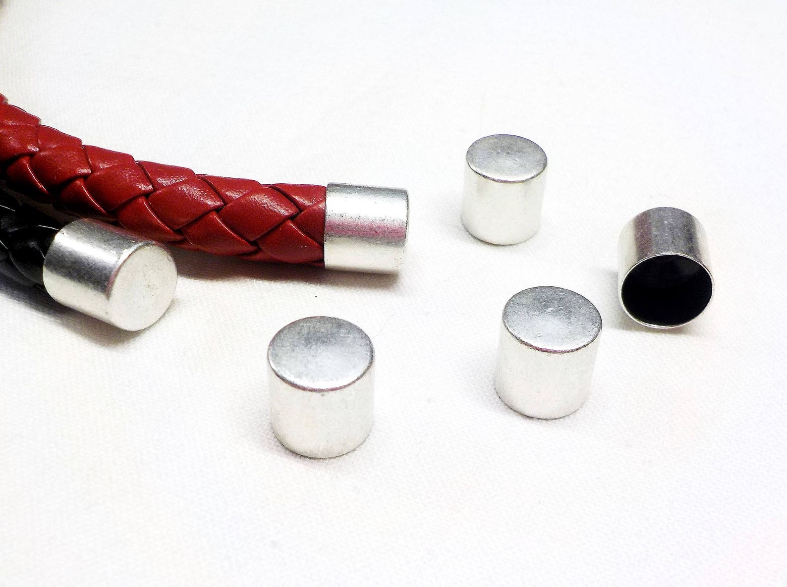 Silver End Caps 9x9mm without Loop and Hole for 8mm Cord | Etsy