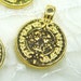 Mayas Calendar 24K Gold Plated Disc Pendant, Mayas Charm, Ancient Maya ...